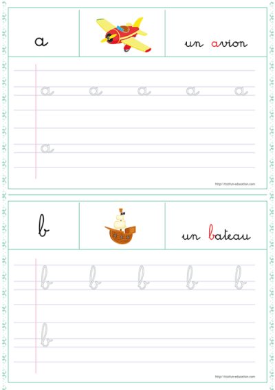 Tracer les lettres cursives en Maternelle – Écriture minuscules ...