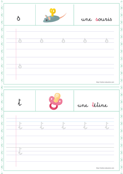 Tracer les lettres cursives en Maternelle – Écriture minuscules ...