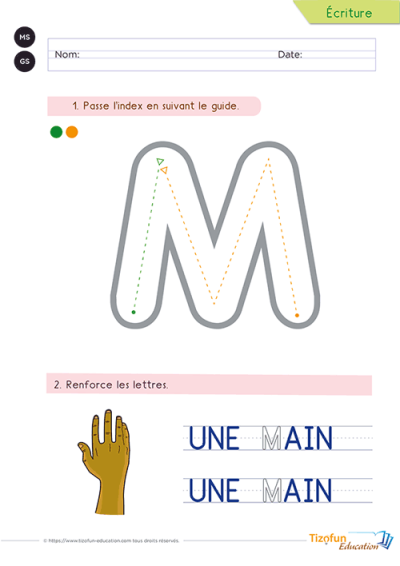 Feuilles Écriture Maternelle MS – Découvrir les Lettres Capitales ...