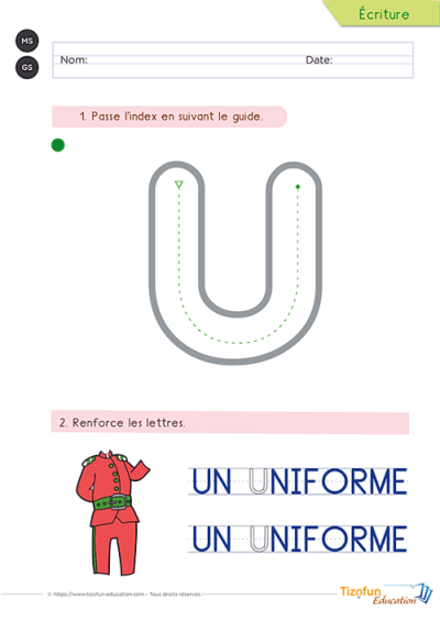Feuilles Écriture Maternelle MS – Découvrir les Lettres Capitales ...