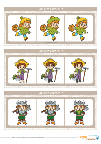 Jeux de l'intrus pour enfants : Activités et exercices maternelle ...