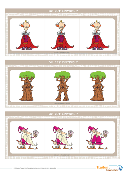 Jeux de l'intrus pour enfants : Activités et exercices maternelle ...