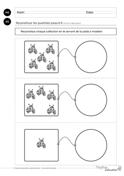Exercices de correspondance terme à terme en maternelle - Tizofun ...