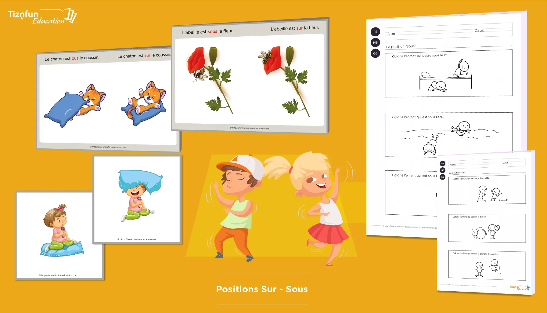 Activités de position sur et sous en PS MS GS : exercices pratiques ...