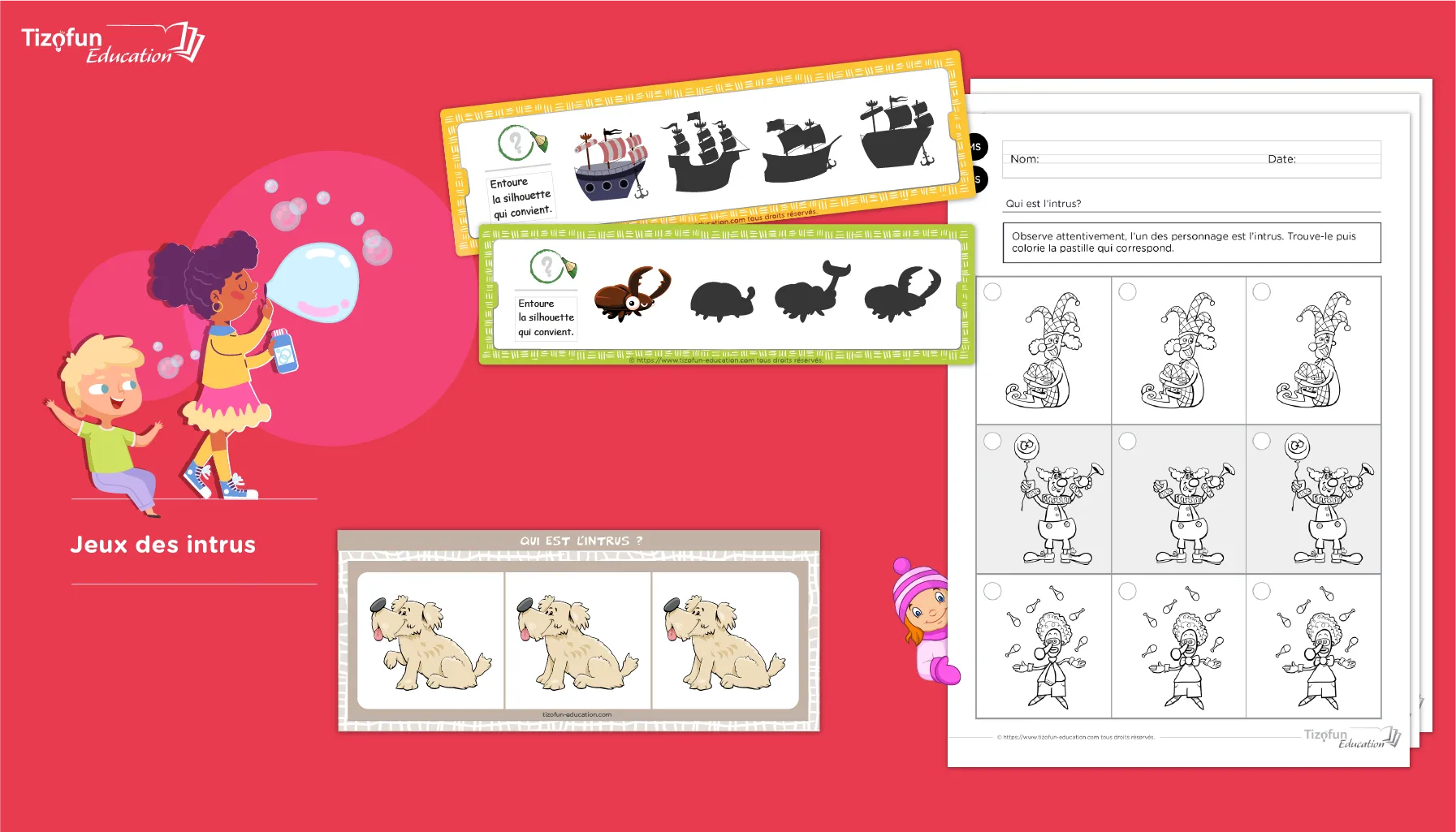 Jeux de l'intrus pour enfants : Activités et exercices maternelle ...