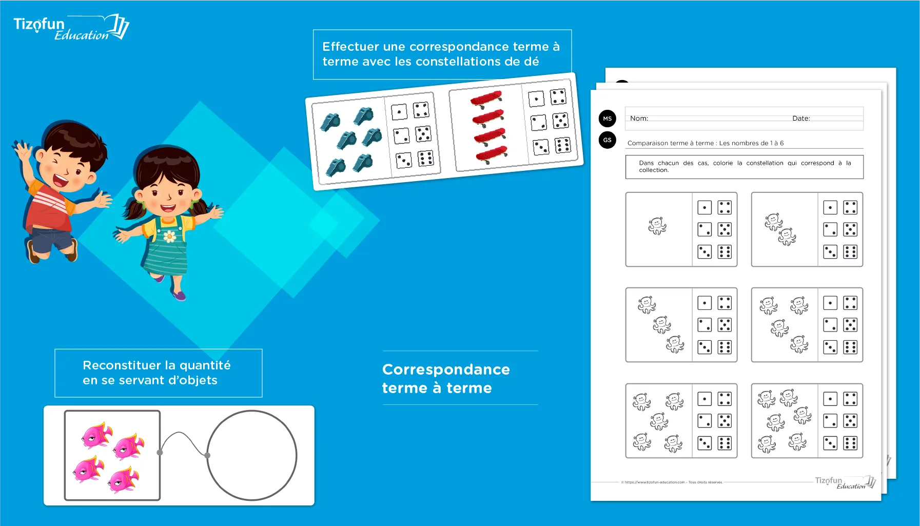Exercices de correspondance terme à terme en maternelle - Tizofun ...