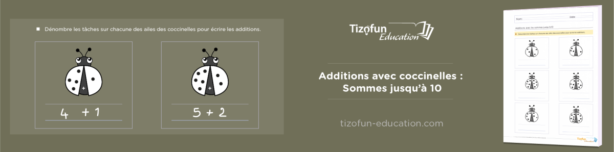 Apprendre l'addition jusqu'à 10 avec des coccinelles : Fiches et ...