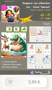 Croco ‘Poursuit : Le Jeu pour Apprendre la Comparaison des Quantités (>,