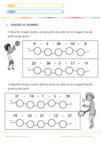 Exercices pour ranger les nombres au CP en ordre croissant et ...