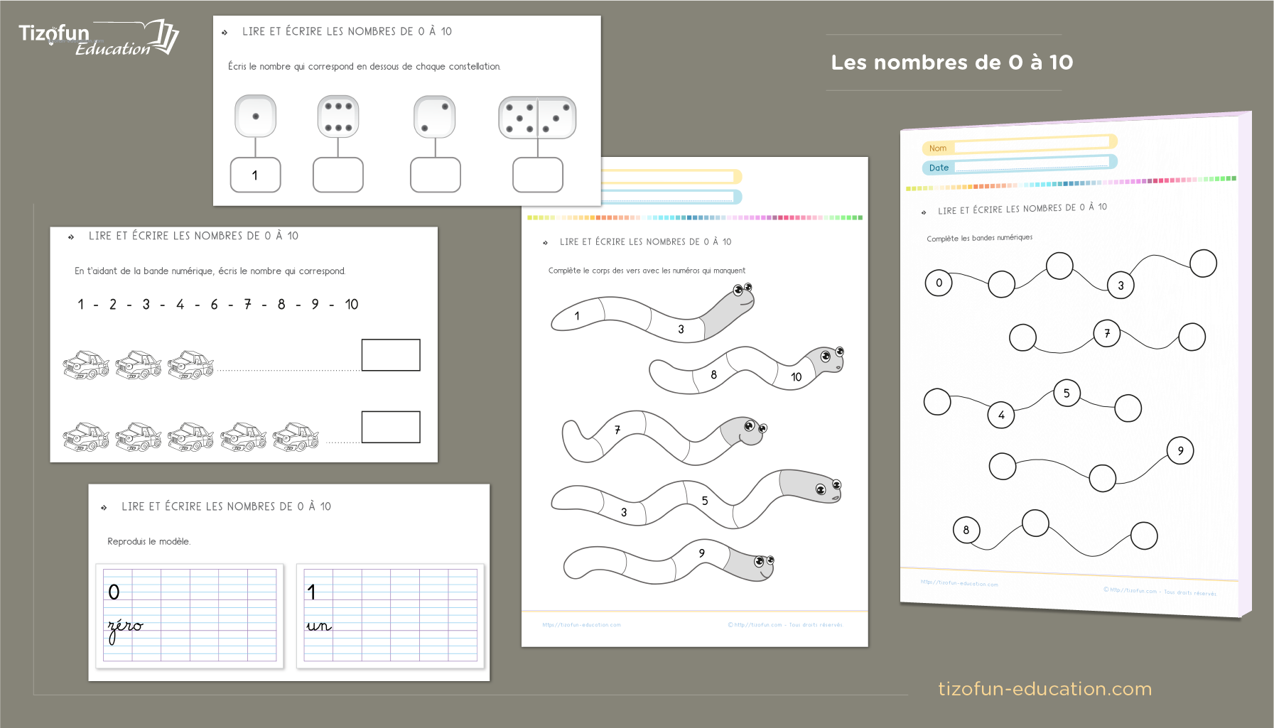 Apprendre les nombres de 1 à 10 CP avec des fiches d'exercices ...