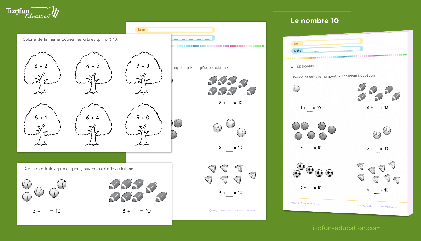 Activités sur le nombre 10 pour enfants : fiches et exercices ludiques ...
