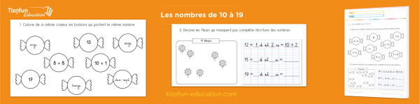 Apprendre les nombres de 10 à 19 avec des activités ludiques - Tizofun ...