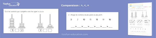 Apprendre les signes plus grand, plus petit, égal (, =) au CP - Tizofun ...