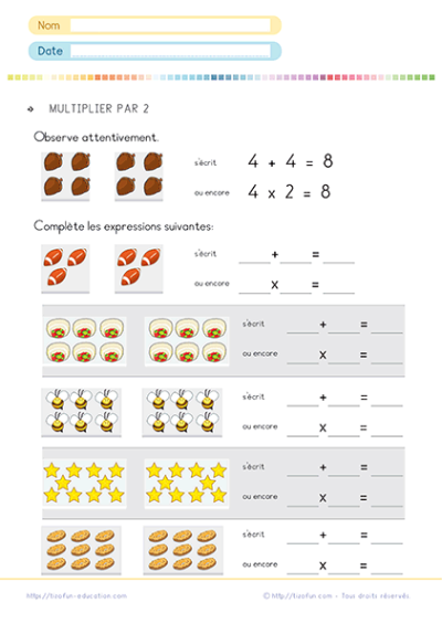 Apprendre la multiplication par 2 au CP : exercices et astuces ...