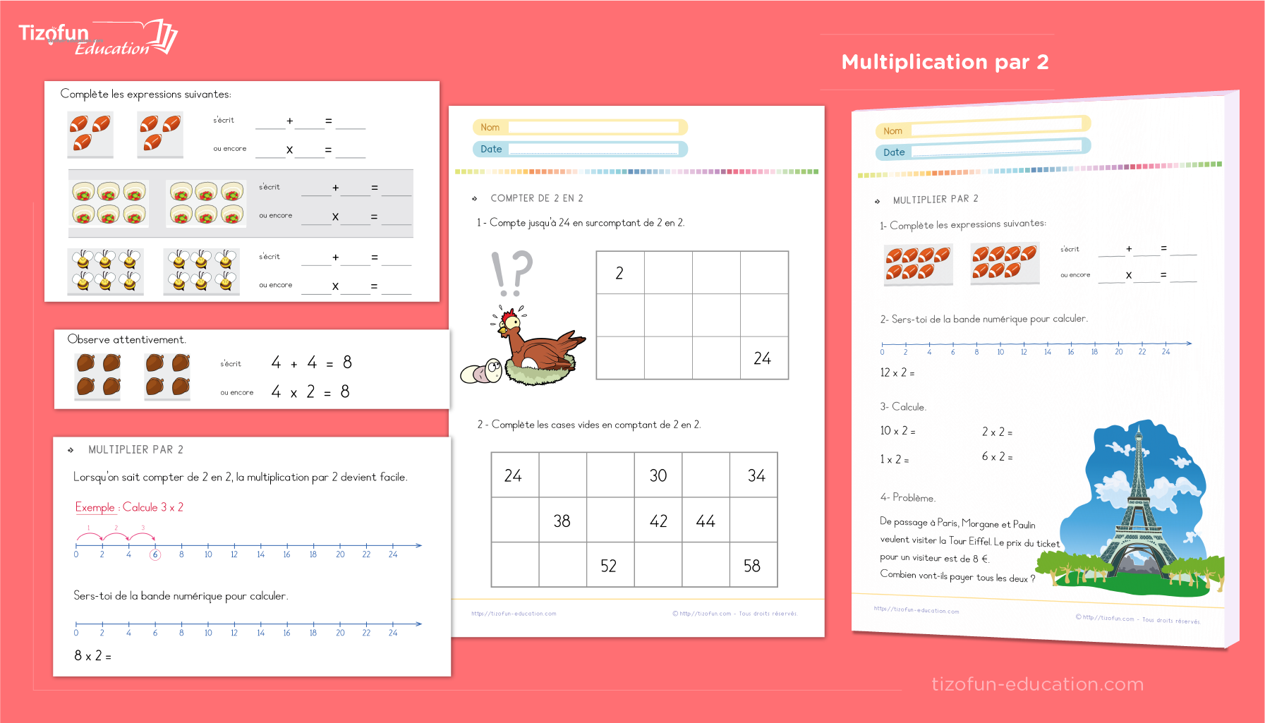 Apprendre la multiplication par 2 au CP : exercices et astuces ...