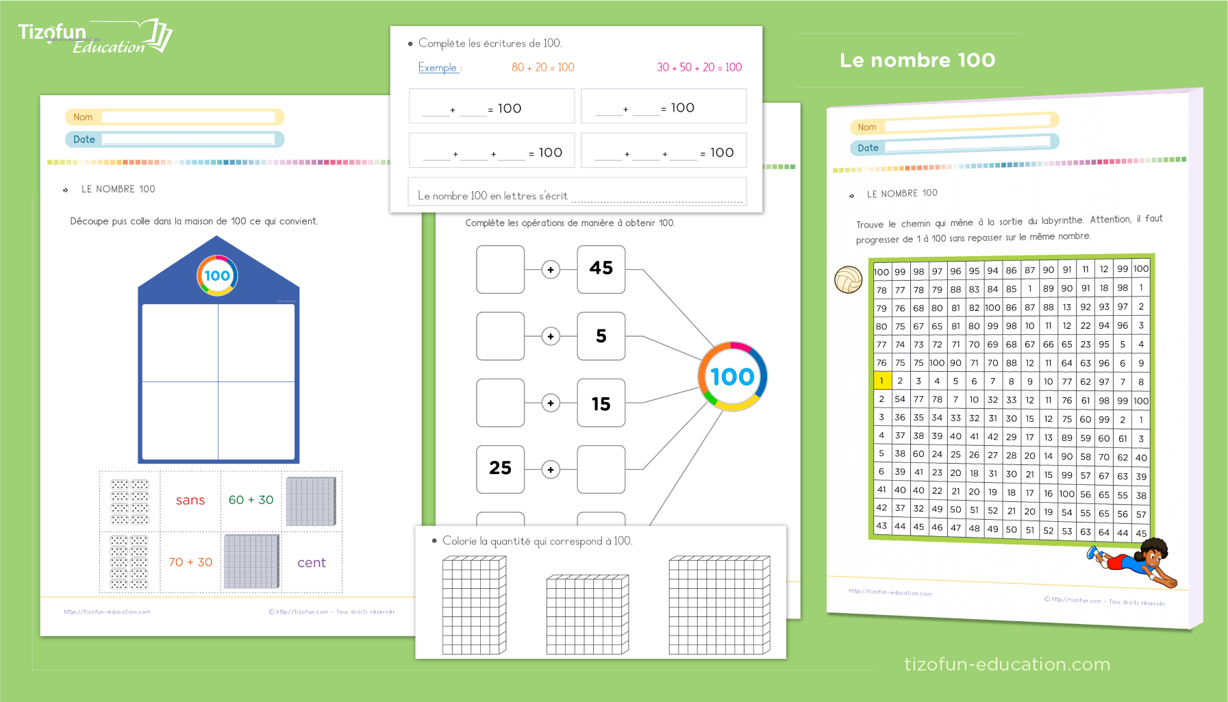 Exercices et activités ludiques sur le nombre 100 au CP et CE1 ...